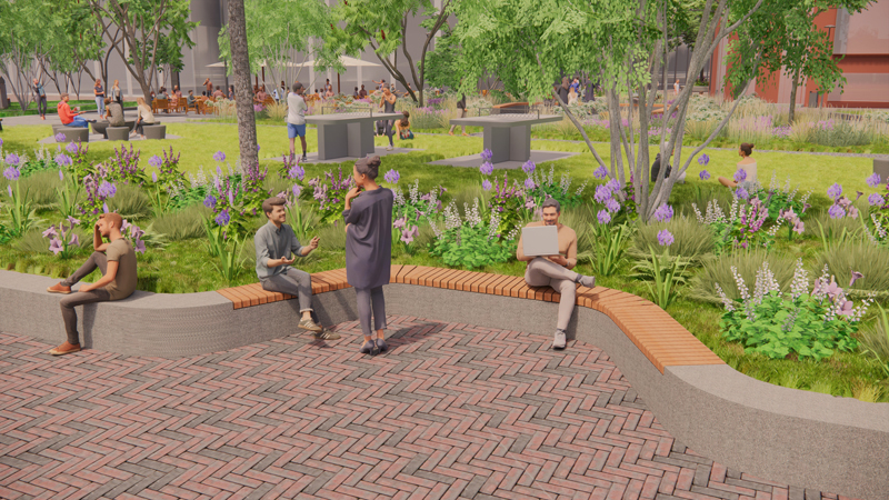 Nieuws / Transformatie Campusplein VU Amsterdam | MTD Landschapsarchitecten